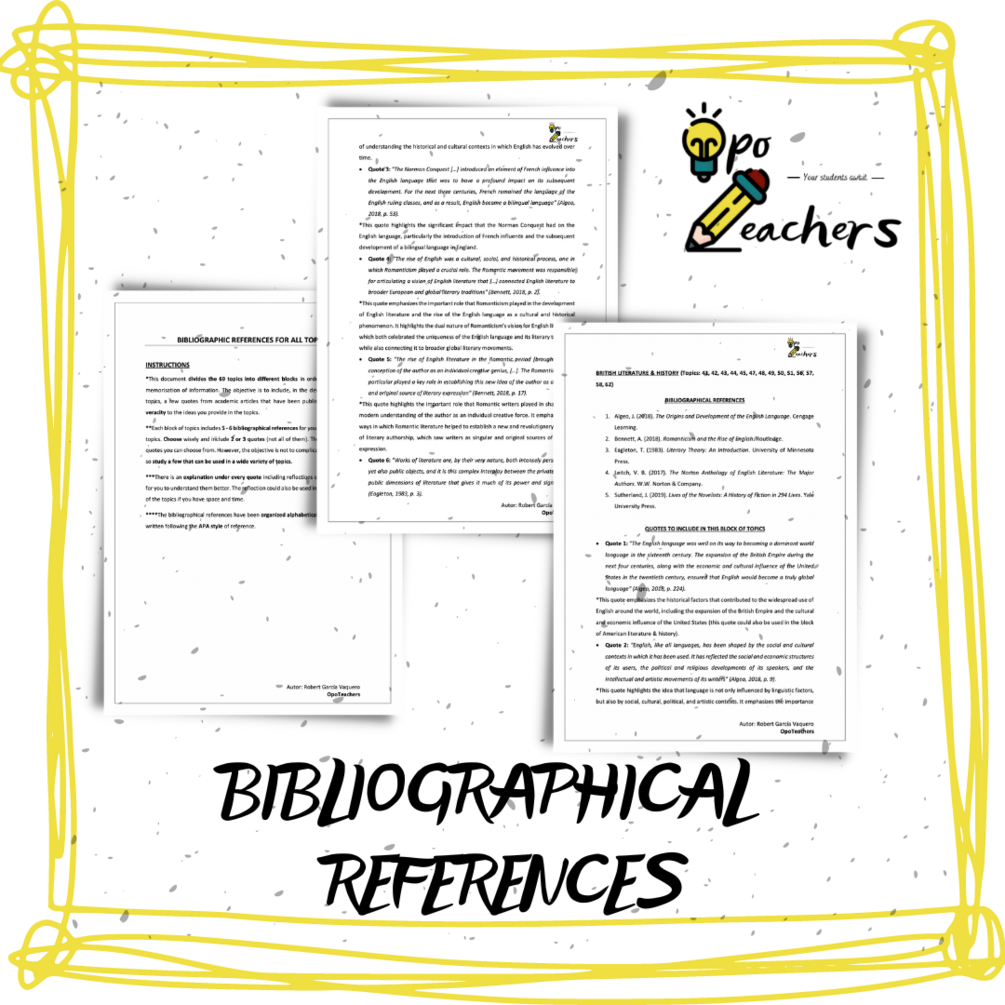 Bibliographical references for ALL topics