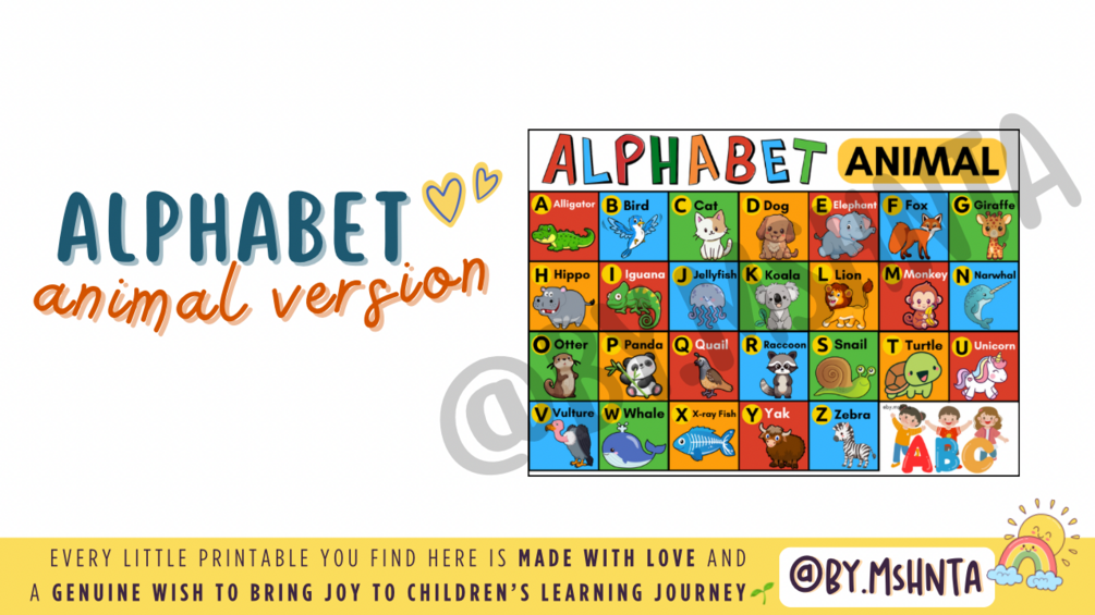 Animal Alphabet Poster - English Version