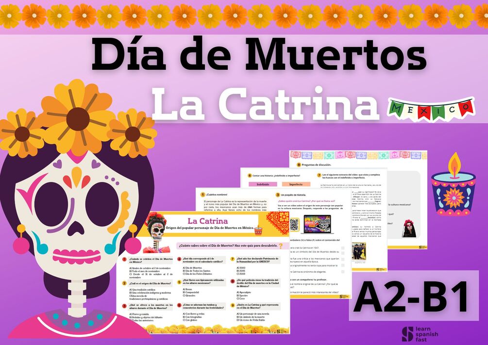 8 Actividades para hablar de Día de Muertos (La Catrina) en PDF