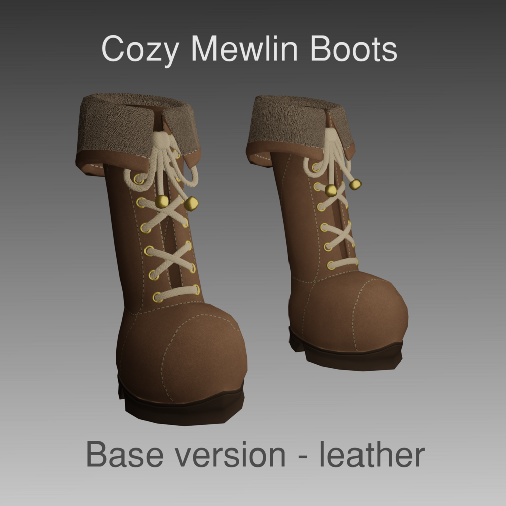 Cozy boots for Mewlin (3D asset)