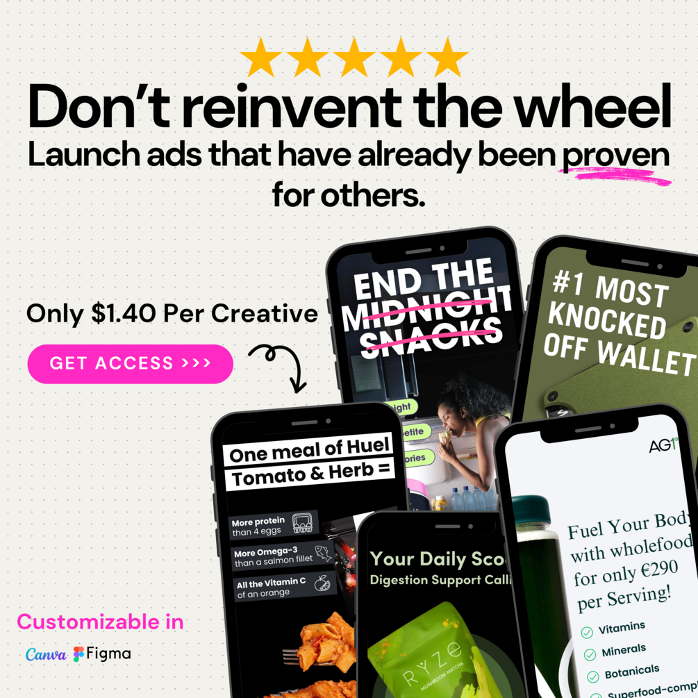 75 Plug-And-Play Static Ad Templates (Figma + Canva)