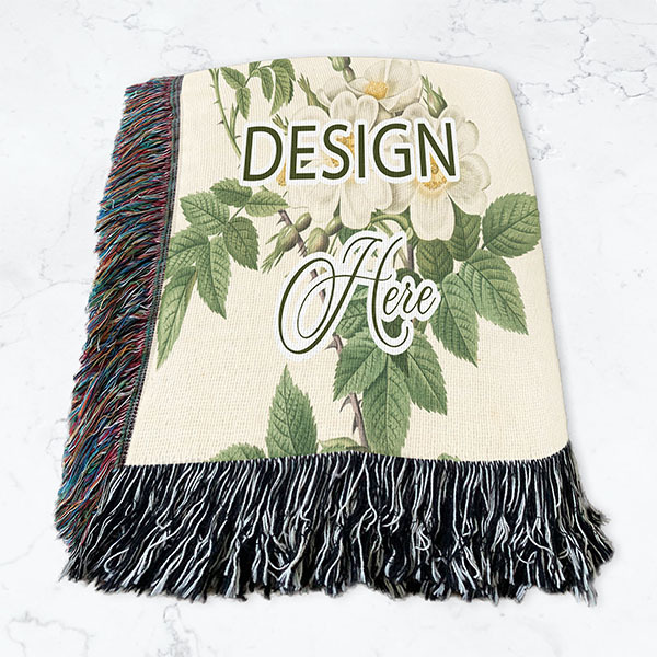 Jacquard Fringe Woven Blanket Mockup Bundle