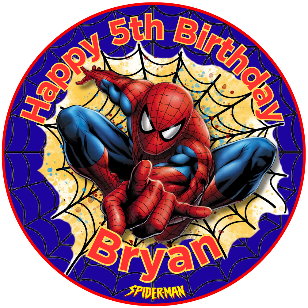 spiderman editable round topper, perfect for edible topper