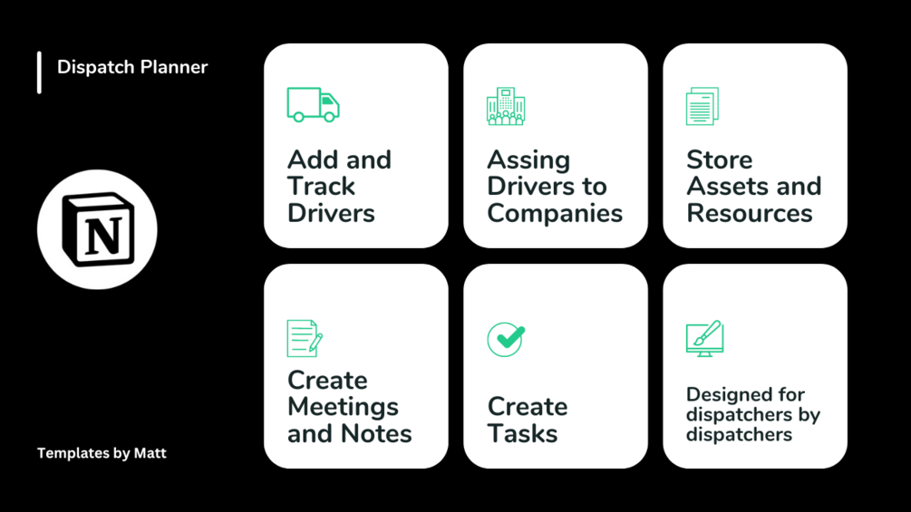 Dispatch Planner - Notion Template for Fleet Management