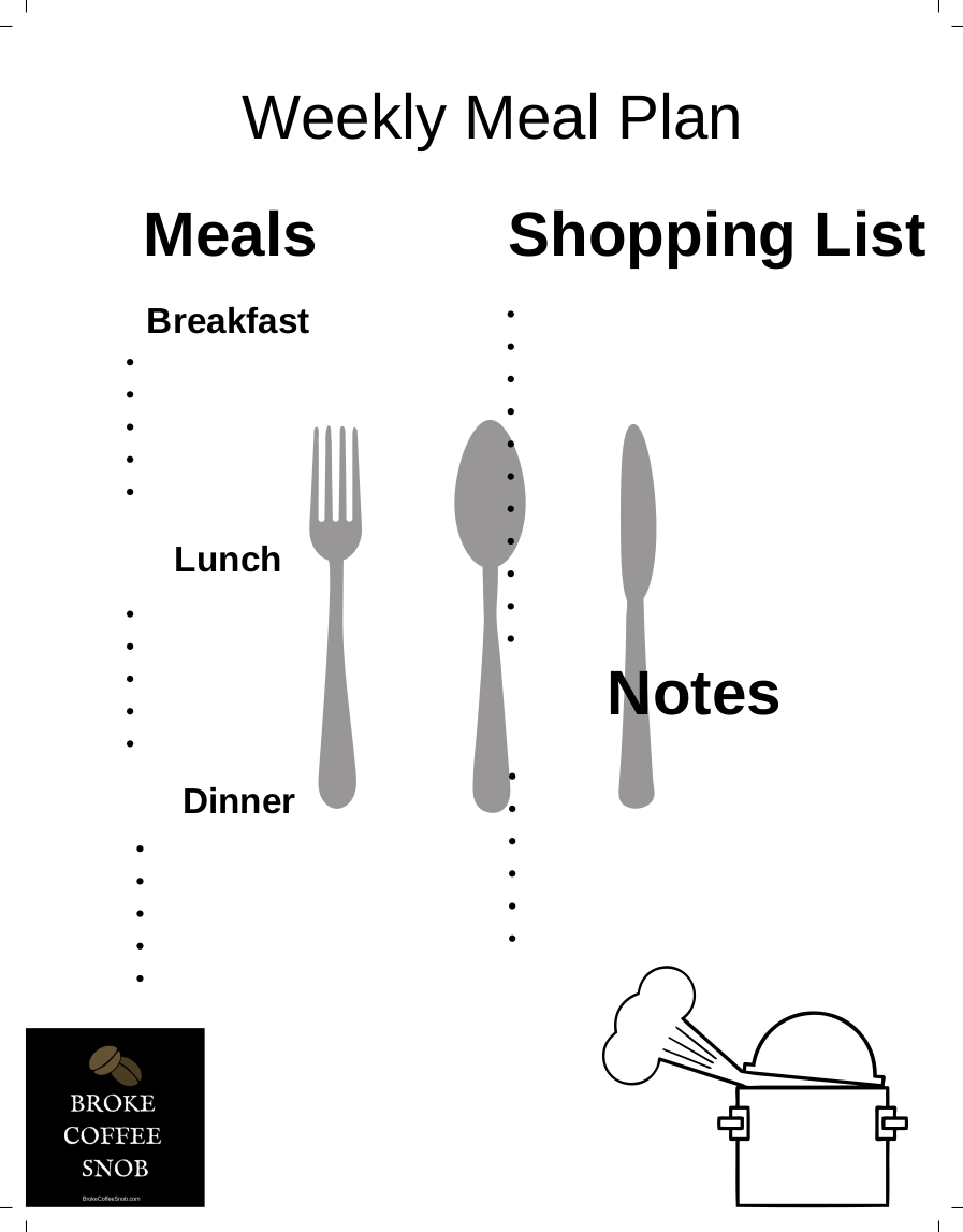 Printable Weekly Meal Plan