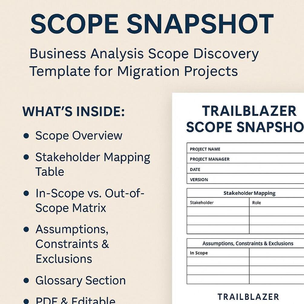 Trailblazer Scope SnapShot - Business Analysis Scope Discovery Template