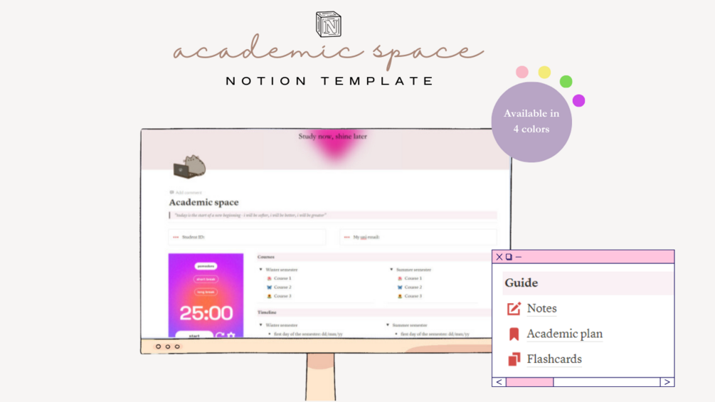 Academic space - student notion template