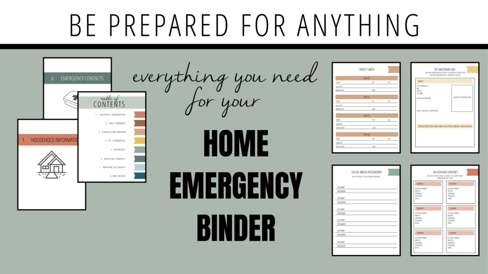 Emergency Preparedness Binder 2020
