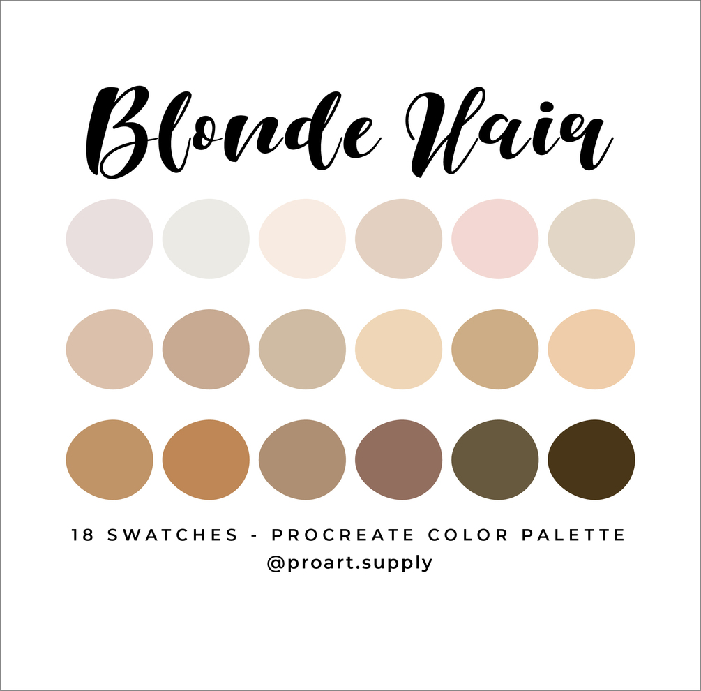 BLONDE HAIR PROCREATE Color Palette - Blonde for iPad - Digital ...