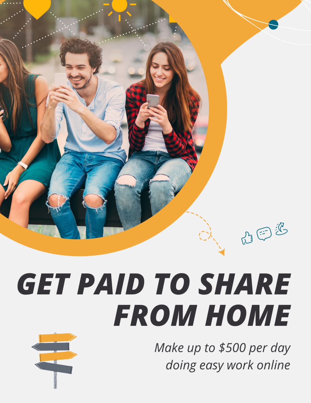 GET PAID TO SHARE FROM HOME: Make up to $500 per day doing easy work online