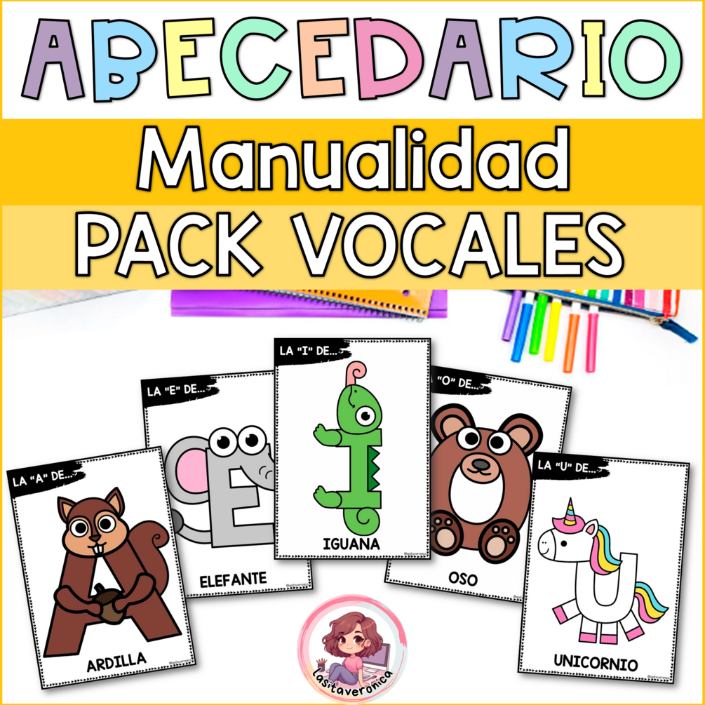 Manualidad VOCALES. Vowels Alphabet Craft. Spanish