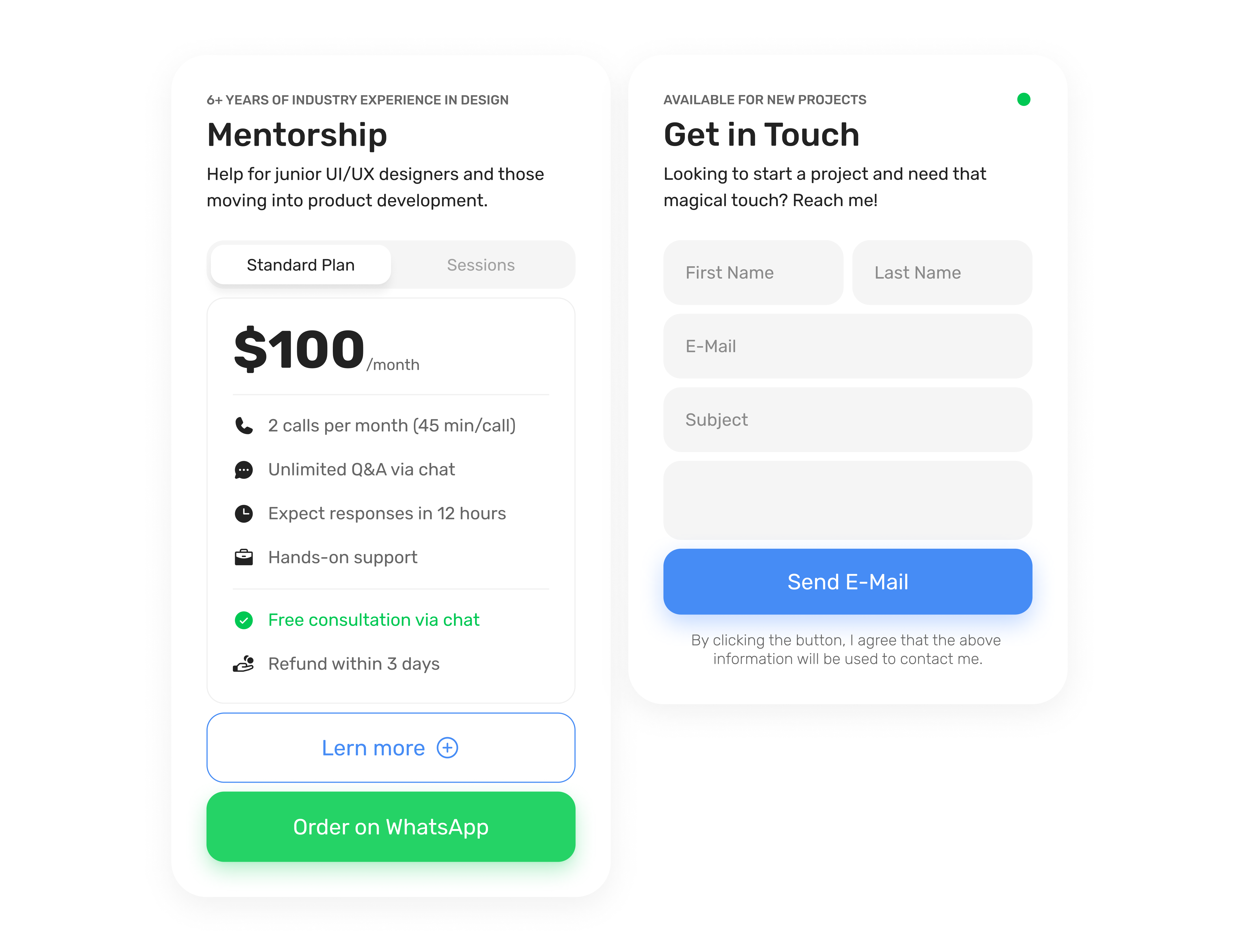 Bio Cards — Framer Personal Portfolio Template
