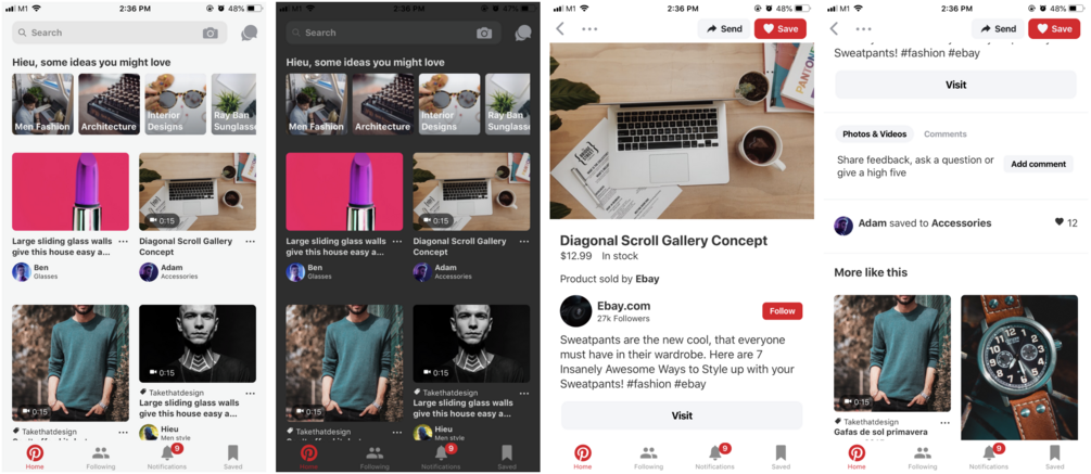 Pinterest Lite 4 (Ionic 4)