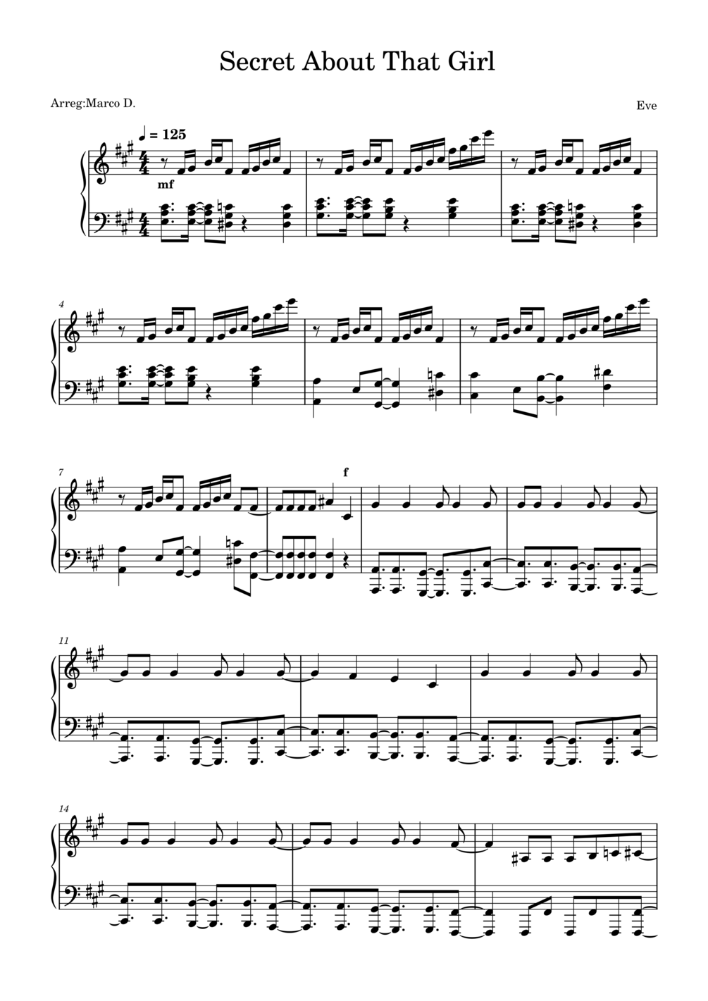 Secret About That Girl | Eve SHEET + MIDI