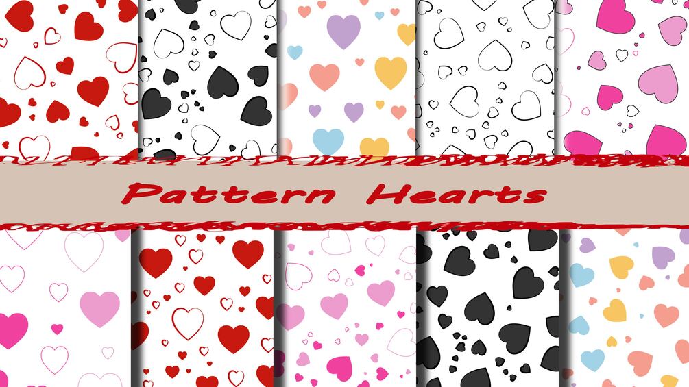 Hearts Digital Papers, pattern hearts, png hearts, love, svg hearts