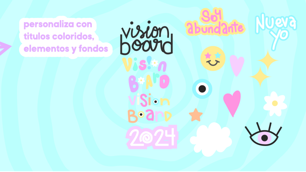 crea tu propio VISION BOARD 2024 GRATIS | Editable en CANVA