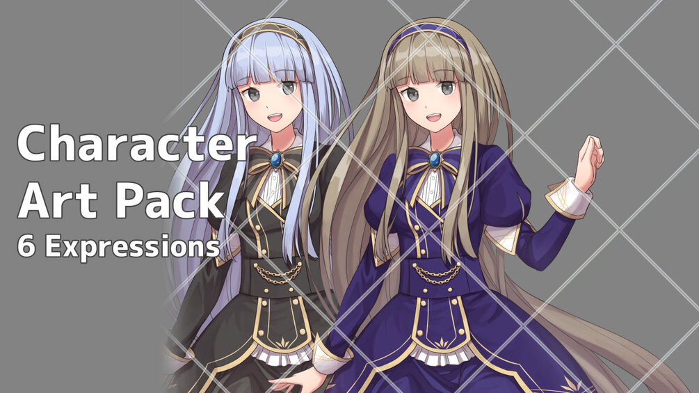 Anime Character Art Pack: 2332-colorA/B - 6 Expressions | Image: Woman ...