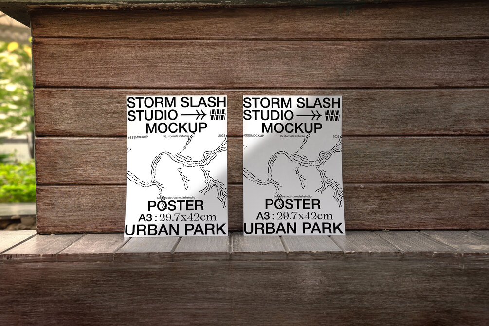 Urban Poster Mockup (Duo - CP) by StormSlash Studio