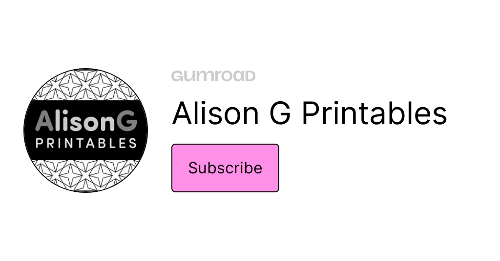 Alison G Printables