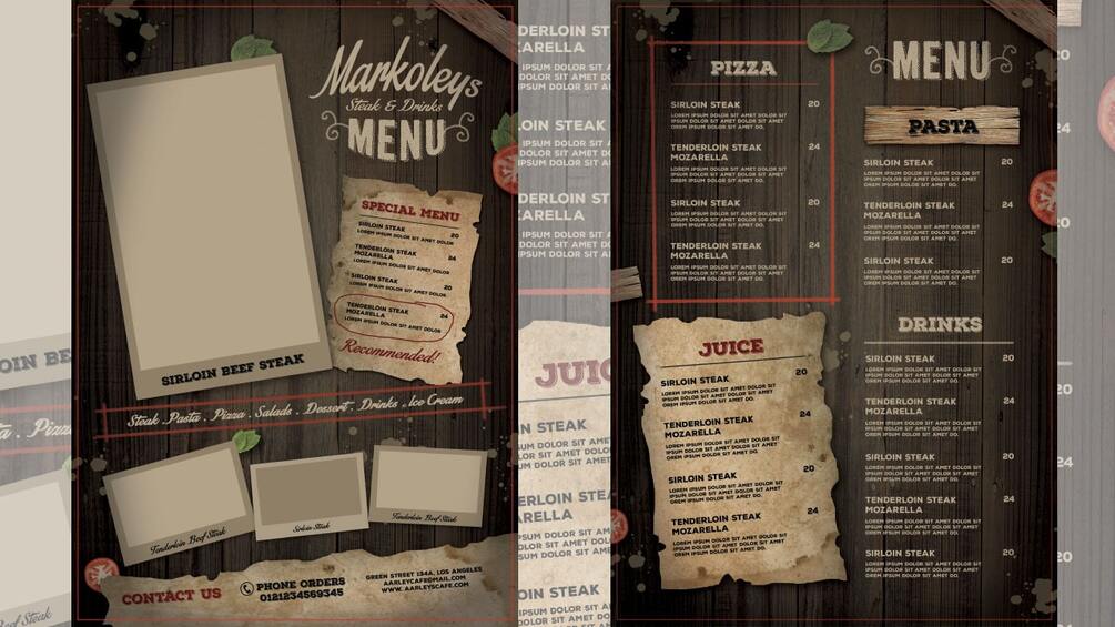 Rustic Cafe Menu PSD Template: Capture the Charm of Your Cafe!