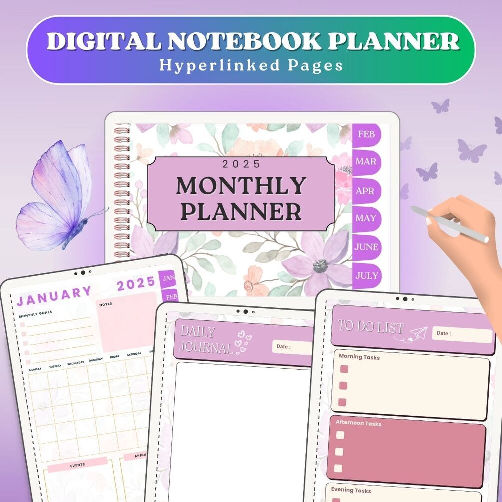 Digital Notebook Planner | To-Do List & Daily Journal | Hyperlinked PDF ...