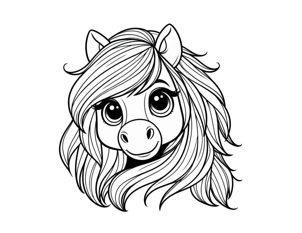 Cute Pony Colouring Page