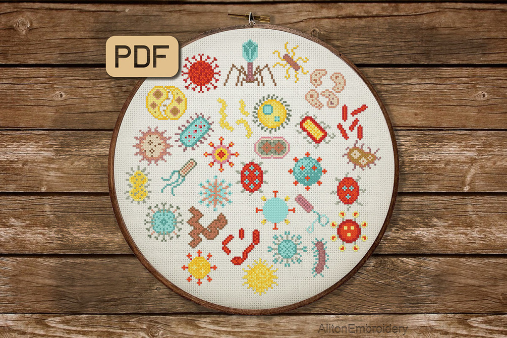 Microbes Cross Stitch Pattern