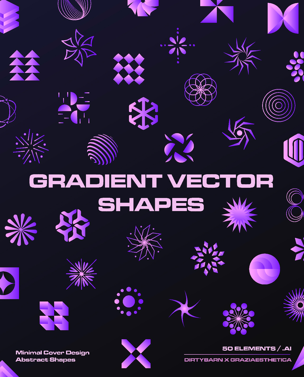 Gradient Minimal Vector Shapes – 50 Pieces