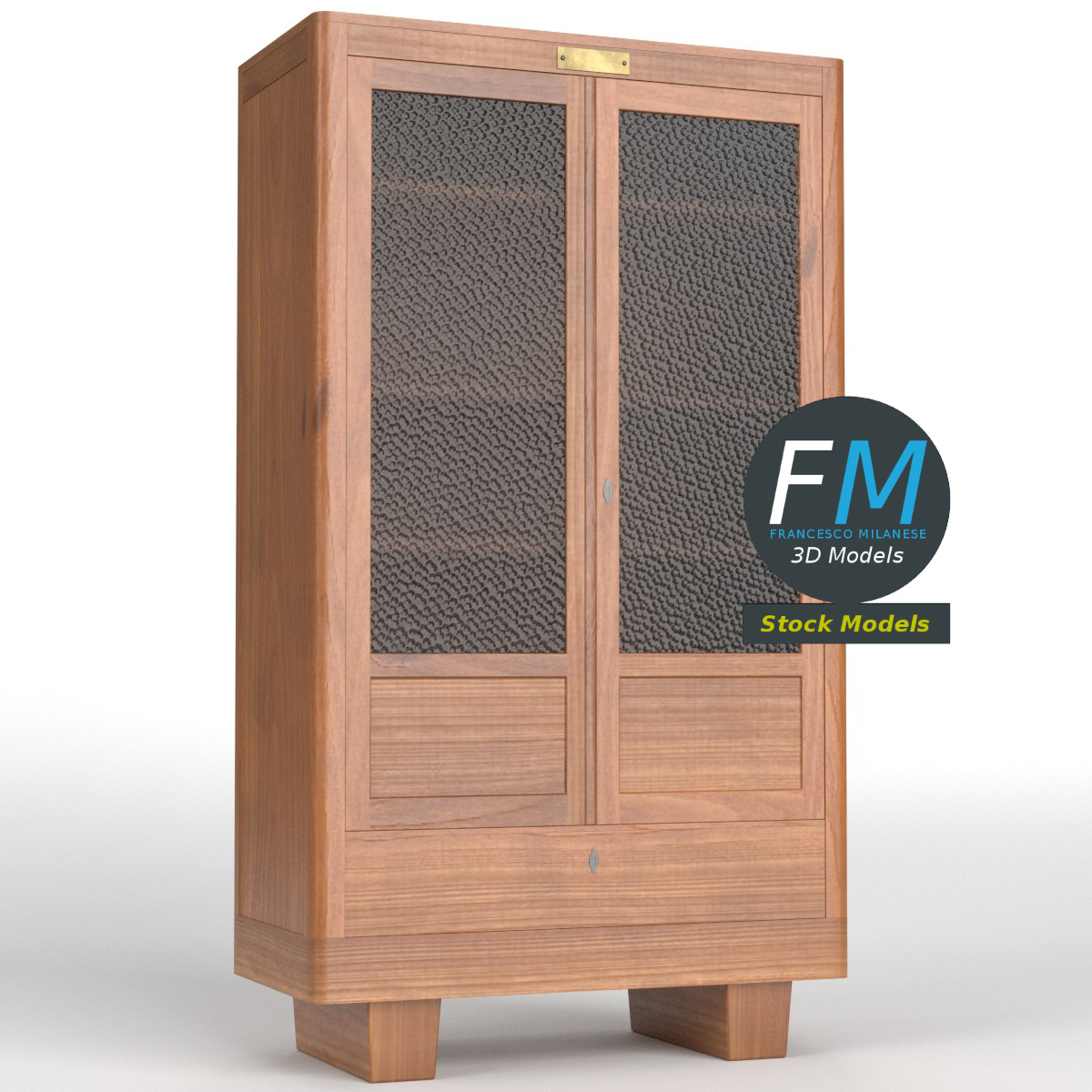 3D MODEL - Vintage school cabinet