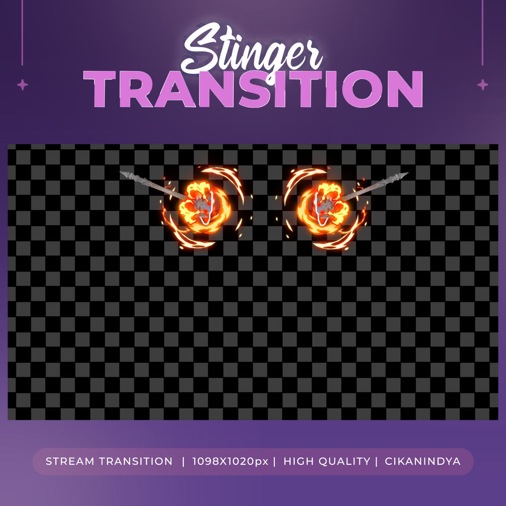 Stinger Transition | Fiery Twin Slash Explosion Animation for Intense ...