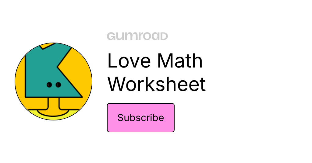 Love Math Worksheet