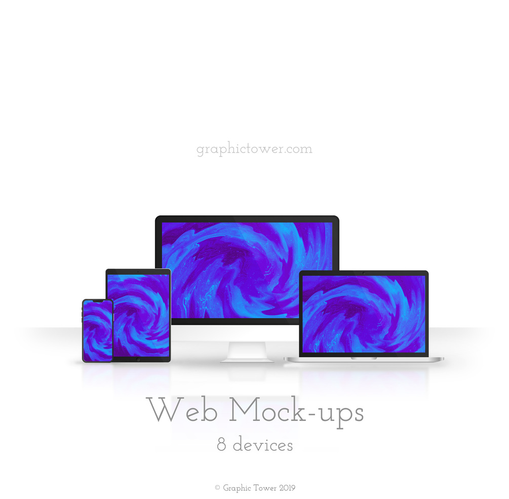 8 web devices mock-up pack