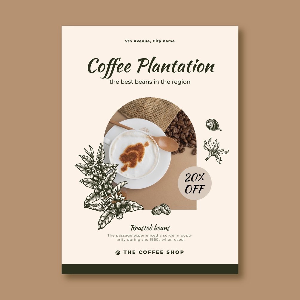 Design Coffee Plantation Poster Template
