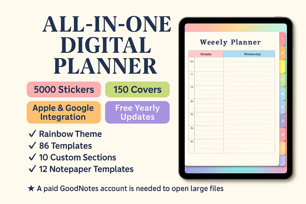 All-in-One Digital Planner 2025–2027 | Rainbow Theme | GoodNotes ...