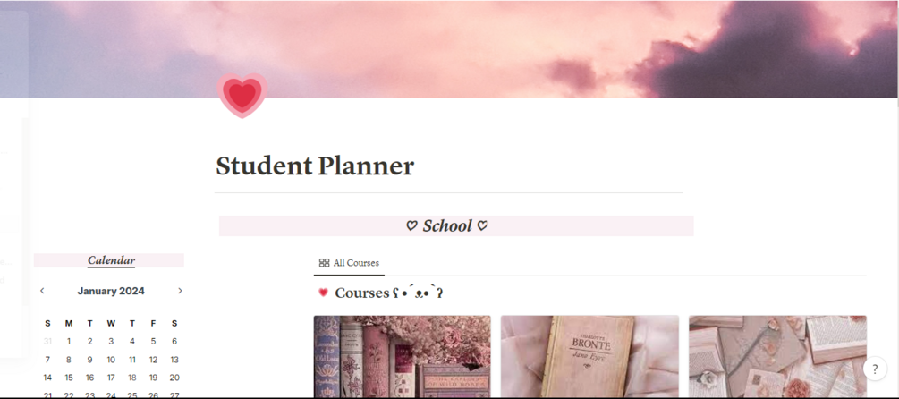 Notion Student Planner