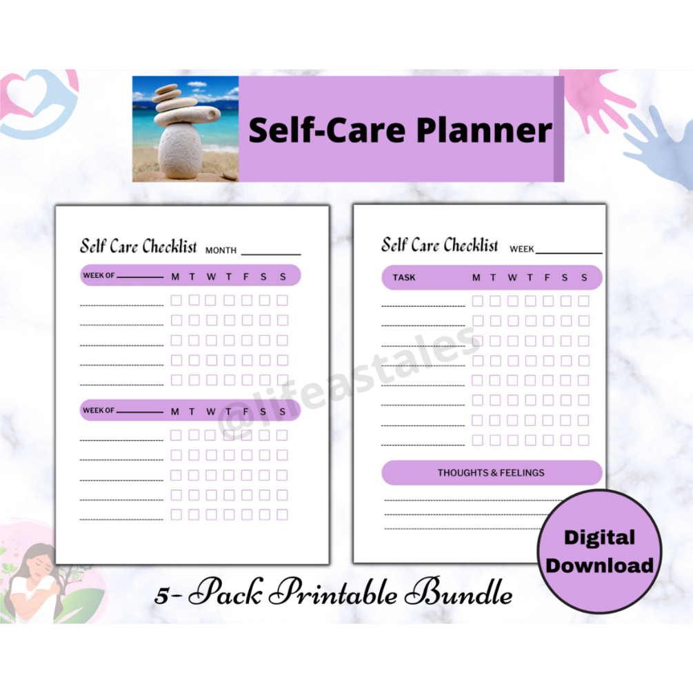 Customisable Digital Planner, Self Care Planner, Self Care Printable ...