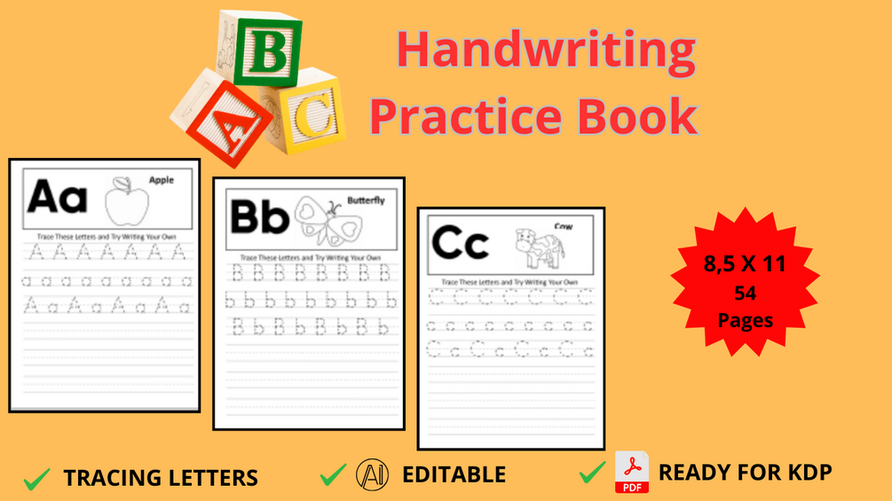 Alphabet Letters Tracing Book for KDP Graphic