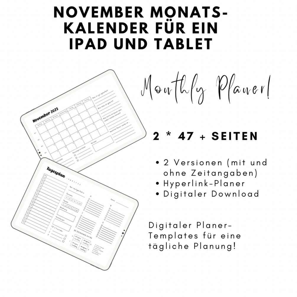 Akademischer Kalender für den Monat November inkl. Hyperlinks