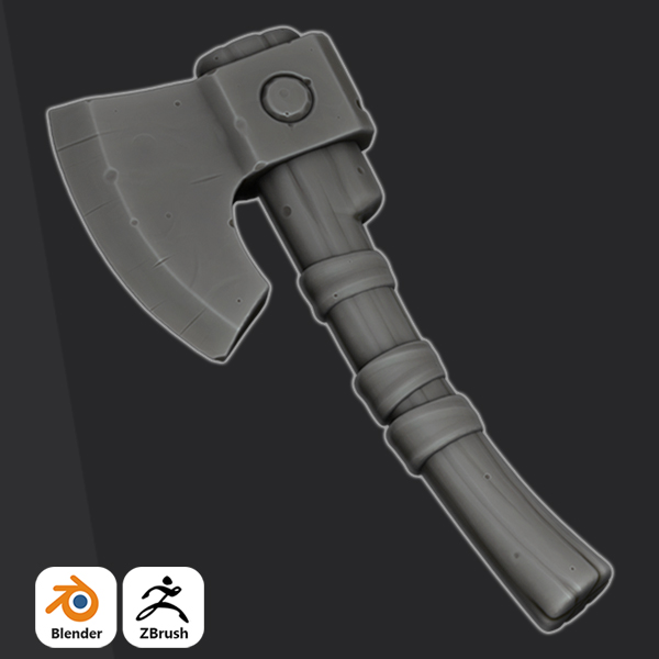 Stylized Organic Axe Modeling and Sculpting for Games 3D ART / Course ...