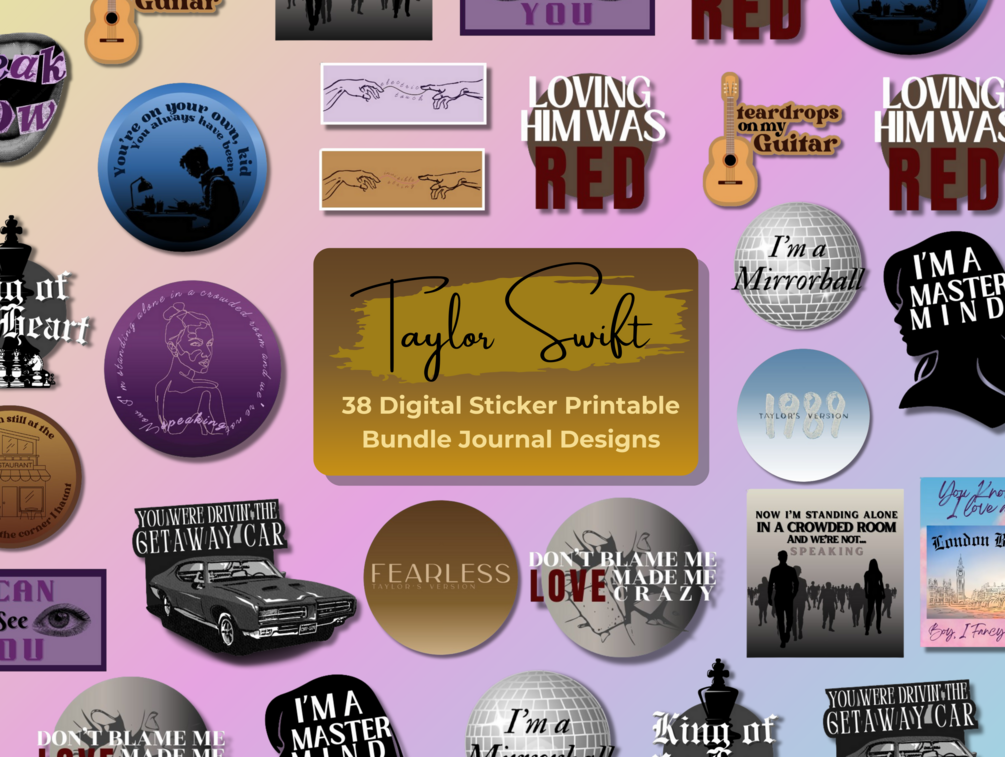 STICKER｜38 Design Taylor Swift Themed Journal Sticker Customized ...