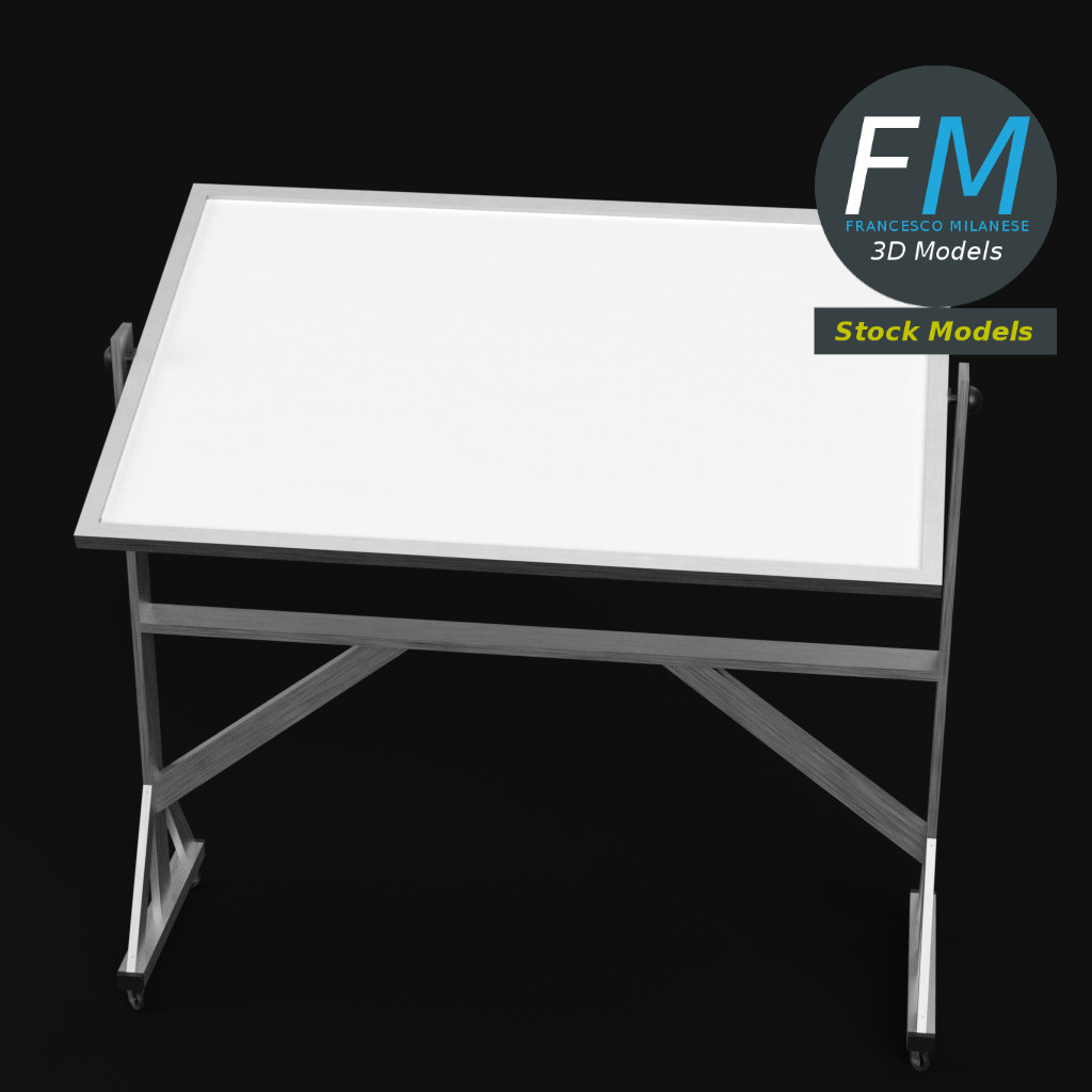3D MODEL - Reversible freestanding whiteboard