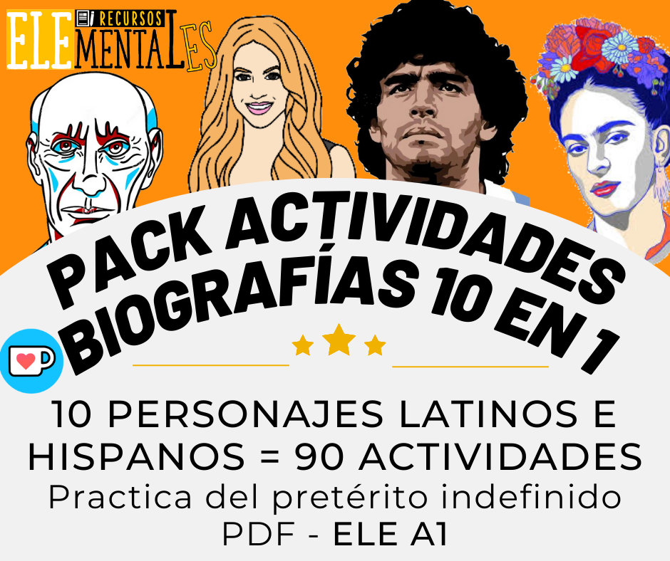 10x9 Pretérito Indefinido Biografias Personajes Hispanos 90 actividades