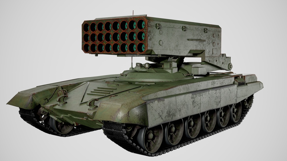 Lowpoly TOS-1A Heavy Flamethrower System – Game-Ready Military 3D Model