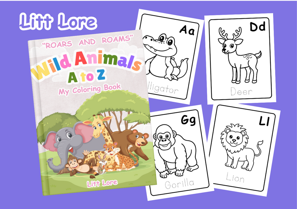 Roar and Roam : Wild Animals A to Z - A Fun Filled Coloring Adventure ...