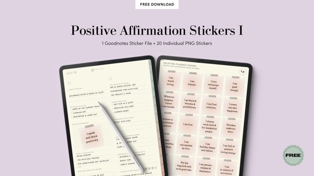 Free Positive Affirmation Stickers I