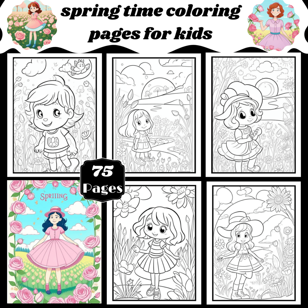 Spring Time Coloring Pages for Kids