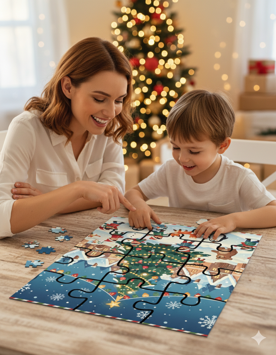 Christmas printable puzzles for kids, holiday activity pack PDF ...