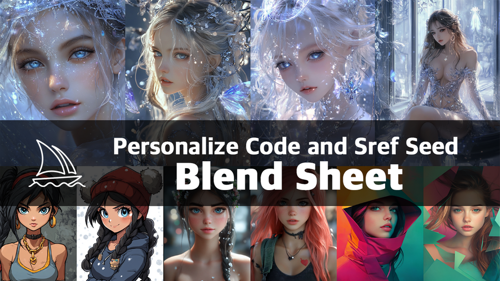 Midjourney P-code Sref Seed Blend Sheet - Free