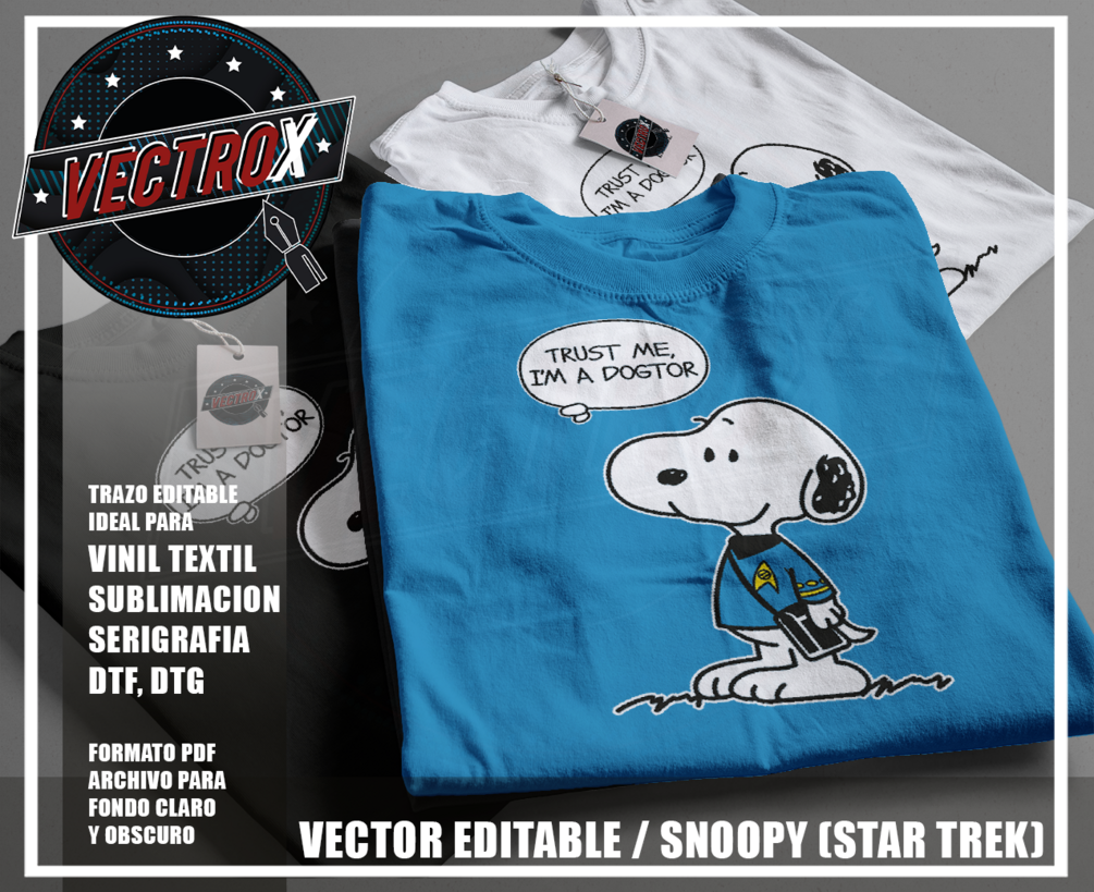 Vector Editable - Snoopy (Star Trek)