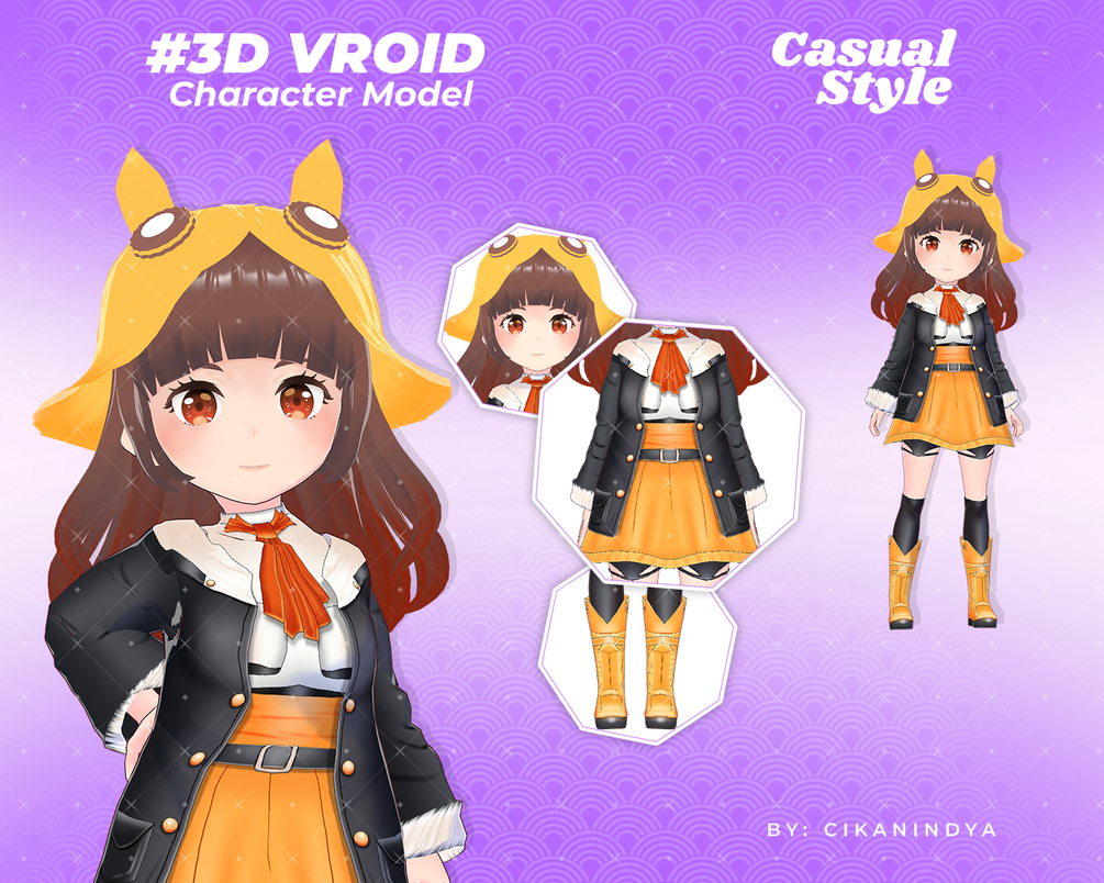 3D Vroid Character, Vtuber Model Free, 3d Model, Vtuber Model, Vroid ...